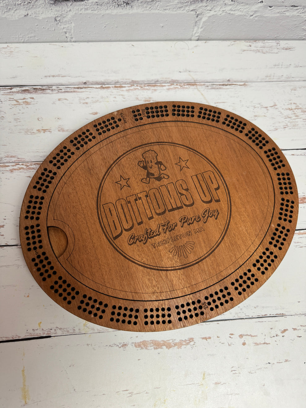 Custom 3 Track Oval Cribbage Board - Custom logo and lid design – Bees ...
